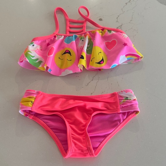Limited Too | Swim | Limited Too Pink Emoji Kids Bikini | Poshmark